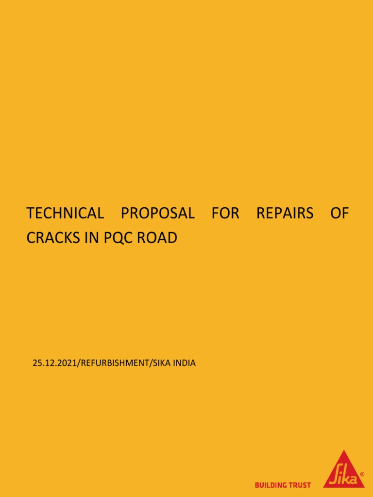 Technical Proposal For PQC Road Repairs | PDF | Concrete | Epoxy