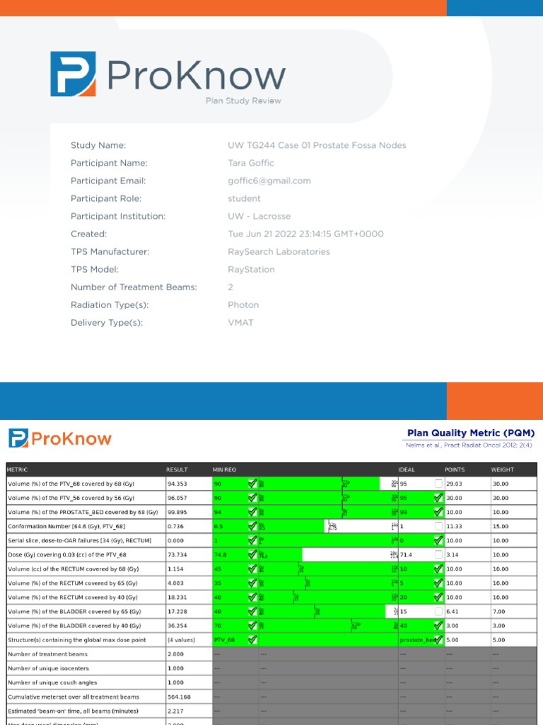 proknow prostate plan | PDF