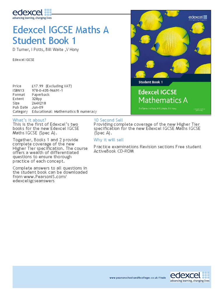 Moam - Info - Edexcel Igcse Maths A Student Book 1 Pearson Educa ...