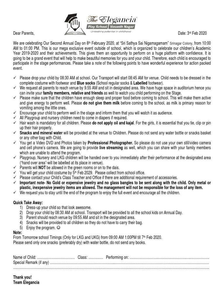 Annual_day_Circular for parentsupdated_2020 | PDF