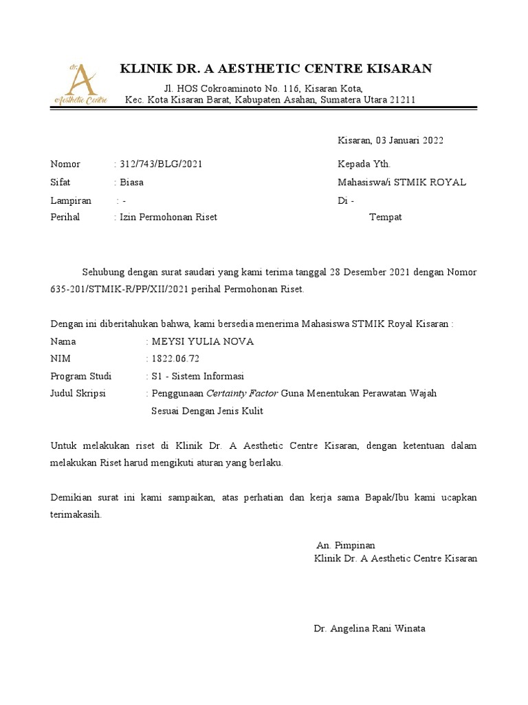 Balasan Surat Riset | PDF