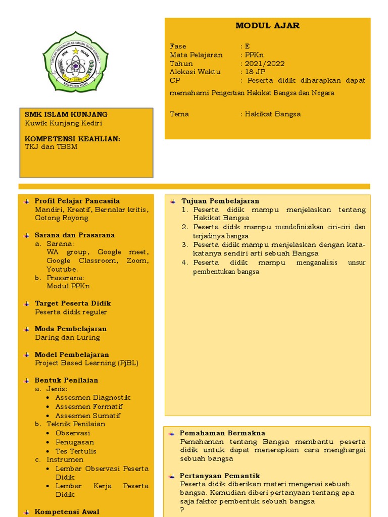 MODUL AJAR PKN | PDF