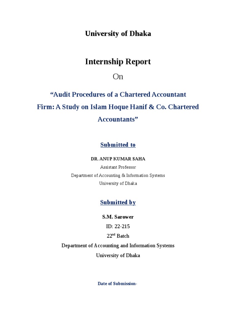 Draft_Internship_Report.docx | PDF | Financial Audit | Audit