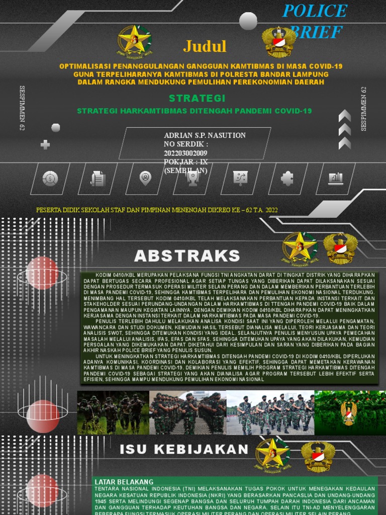 Paparan Police Brief-Adrian Rev | PDF | Pengelolaan Keuangan & Uang