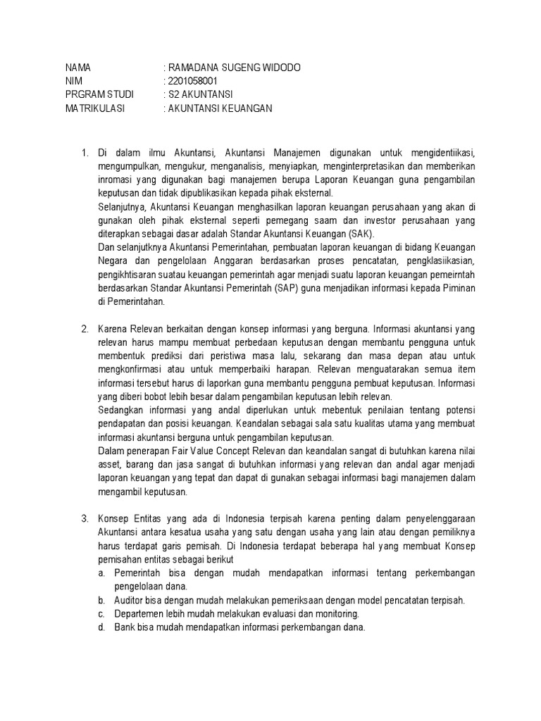 Ramadana Sugeng Widodo 2201058001 | PDF