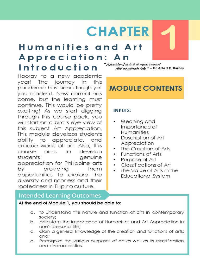 Art Appreciation and Humanities Overview | PDF | Paintings | Humanities
