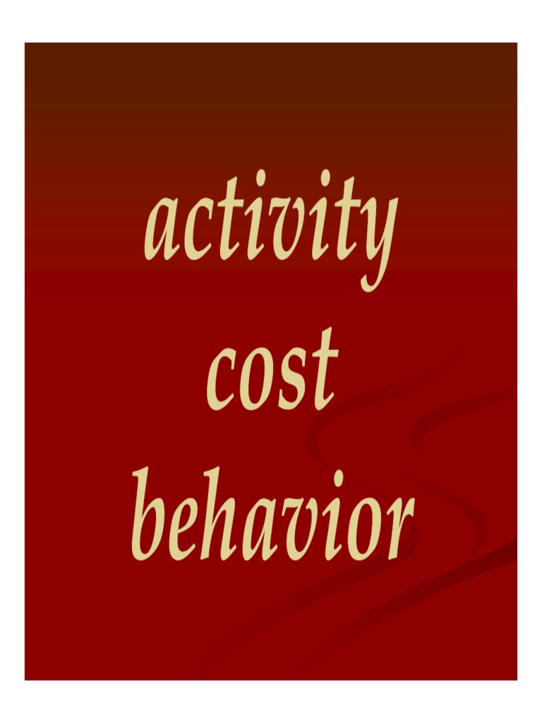 02 Activity Cost Behavior | PDF