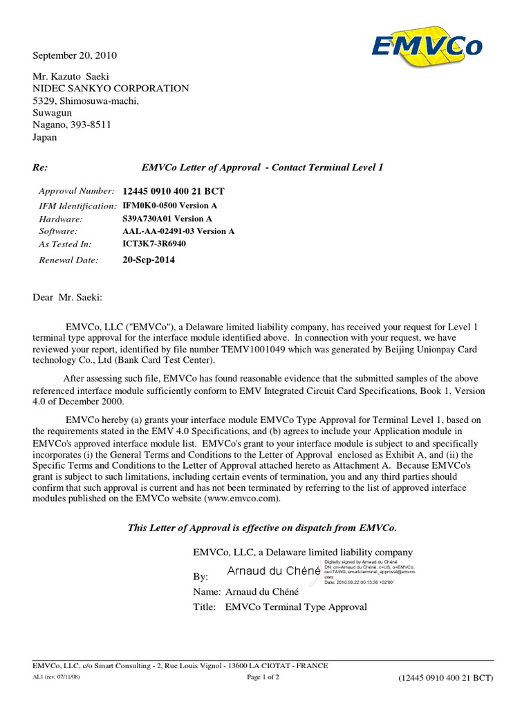 Ifm0k0-0500 Emv Level 1 | PDF | Emv | Computing