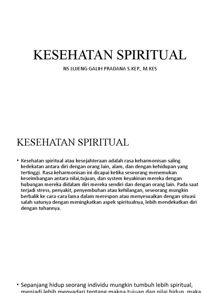 Kesehatan Spiritual 1 | PDF