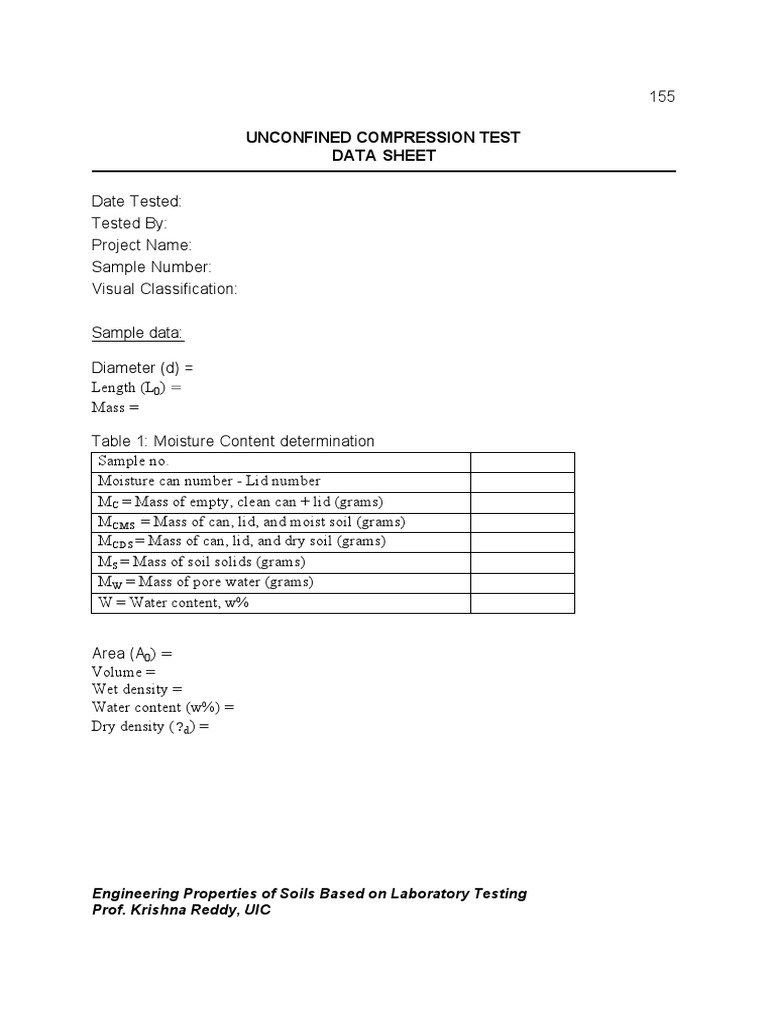 Ucs Lab Form | PDF | Deformation (Engineering) | Continuum Mechanics