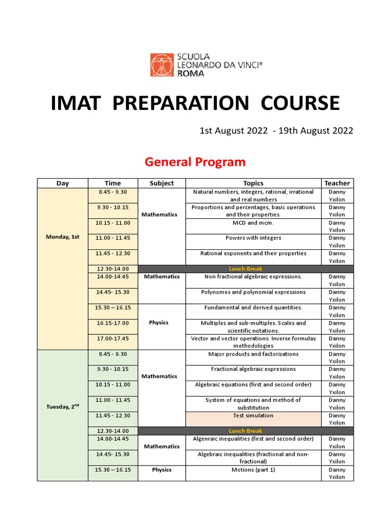 Imat Preparation Course | PDF | Cell (Biology) | Chemistry
