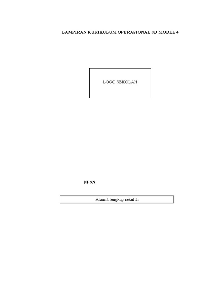 Contoh Kurikulum Operasional SD | PDF