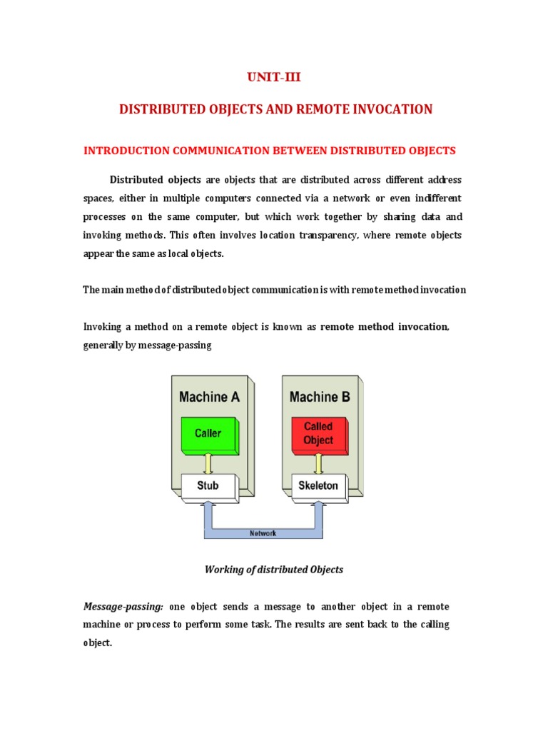 Unit-Iii Distributed Objects and Remote Invocation | PDF | Object ...
