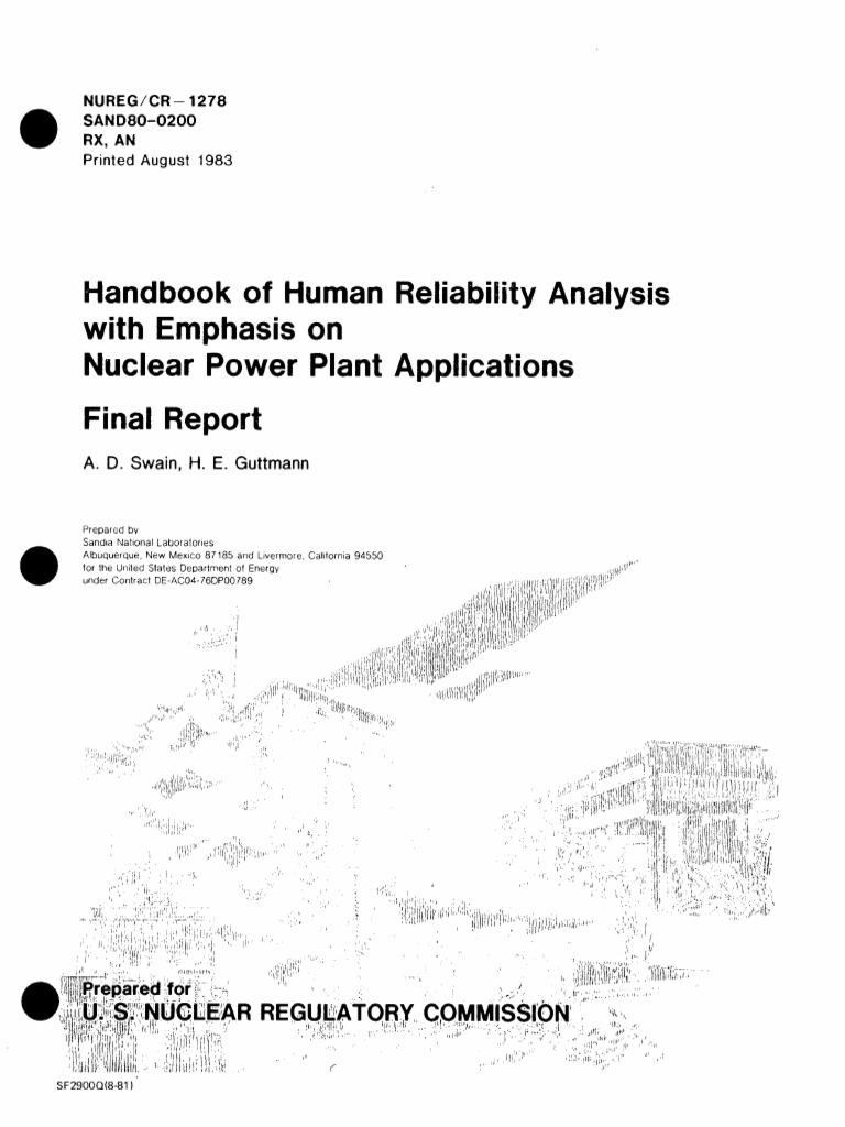 NUREG-CR-1278.1983 Handbook of Human Reliability Analysis With Emphasis ...
