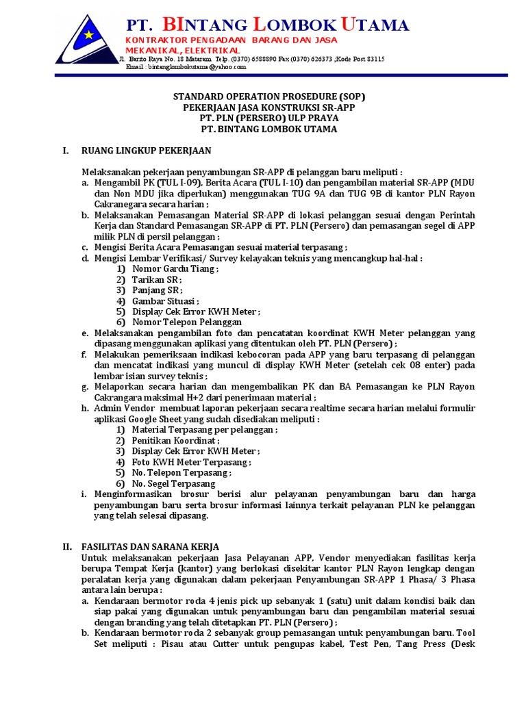 Sop SR App Pt. Bintang | PDF