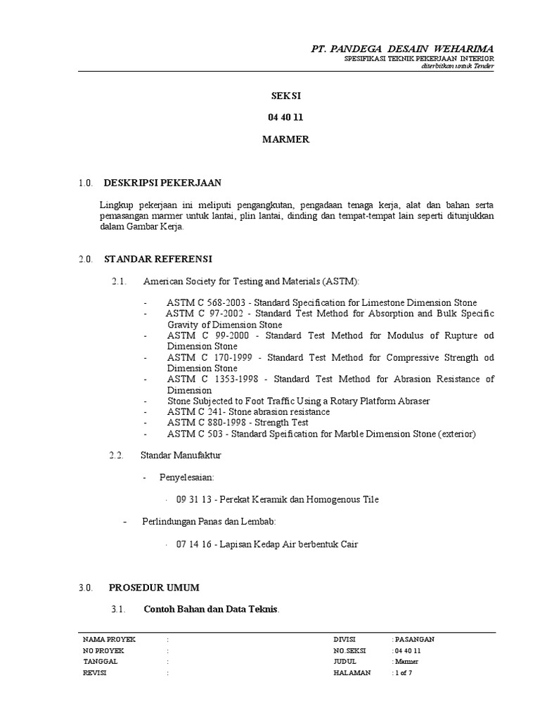 04 40 11 - Marmer | PDF