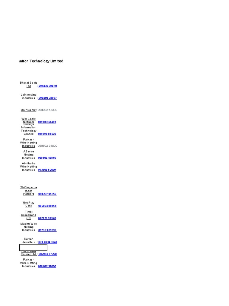 Softage Information Technology Limited | PDF | Tools | Manufactured Goods