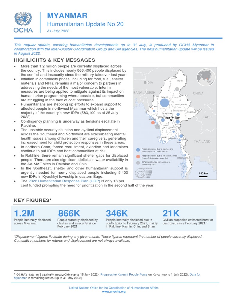 OCHA Myanmar - Humanitarian Update No. 20 - Final | PDF | Cost Of ...