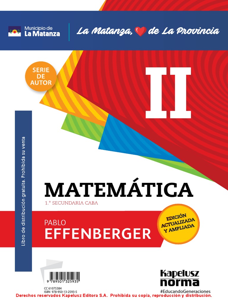 Matem-Ii - Matanza2020 - c01 - P PARA 2º AÑO | PDF | Sustracción | Entero