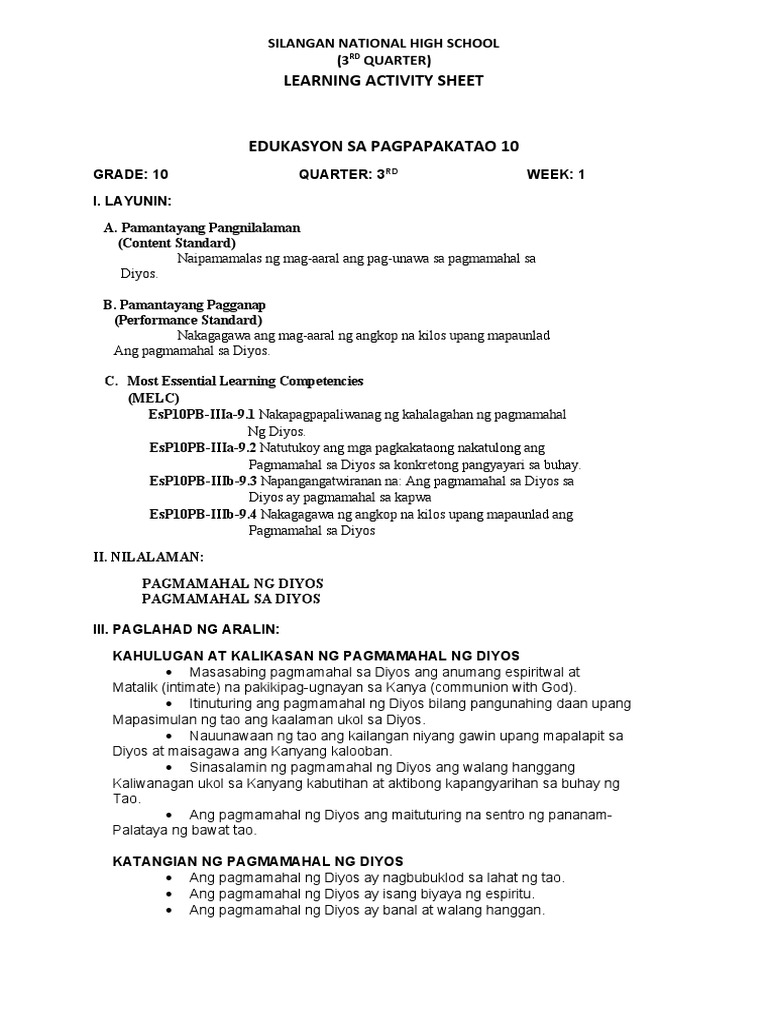 Las Esp10 3RD Q | PDF