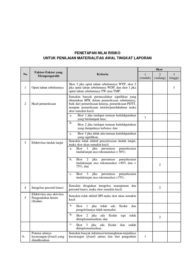 Contoh Penilaian PM Awal | PDF