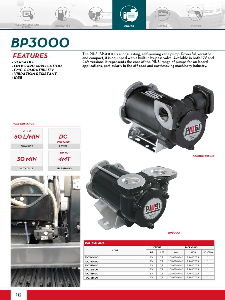 Bp3000 Piusi Datasheet Fuel 01.21 en | PDF | Pump | Diesel Fuel