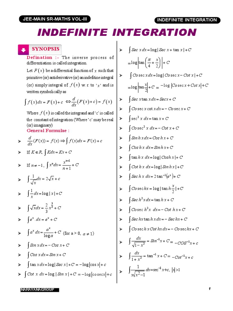Xii - Maths - Chapter 7 - Integration - (1-31) | PDF | Complex Analysis ...