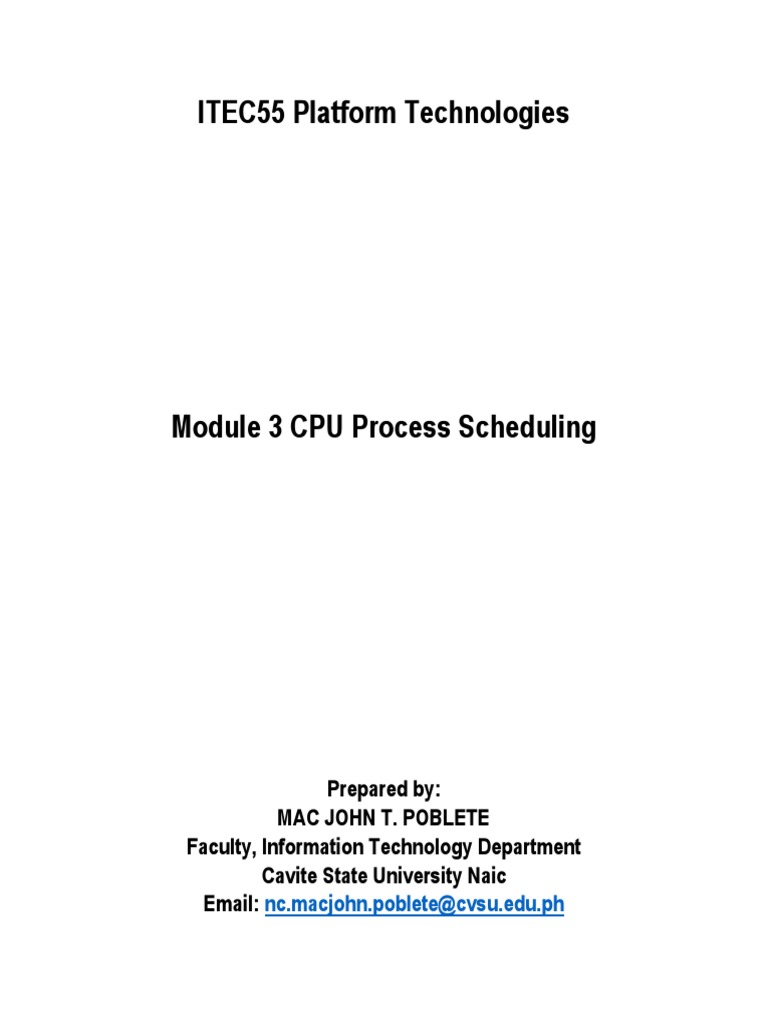 Module 3 CPU Process Scheduling | PDF | Scheduling (Computing ... Module 3 CPU Process Scheduling | PDF | Scheduling (Computing ...