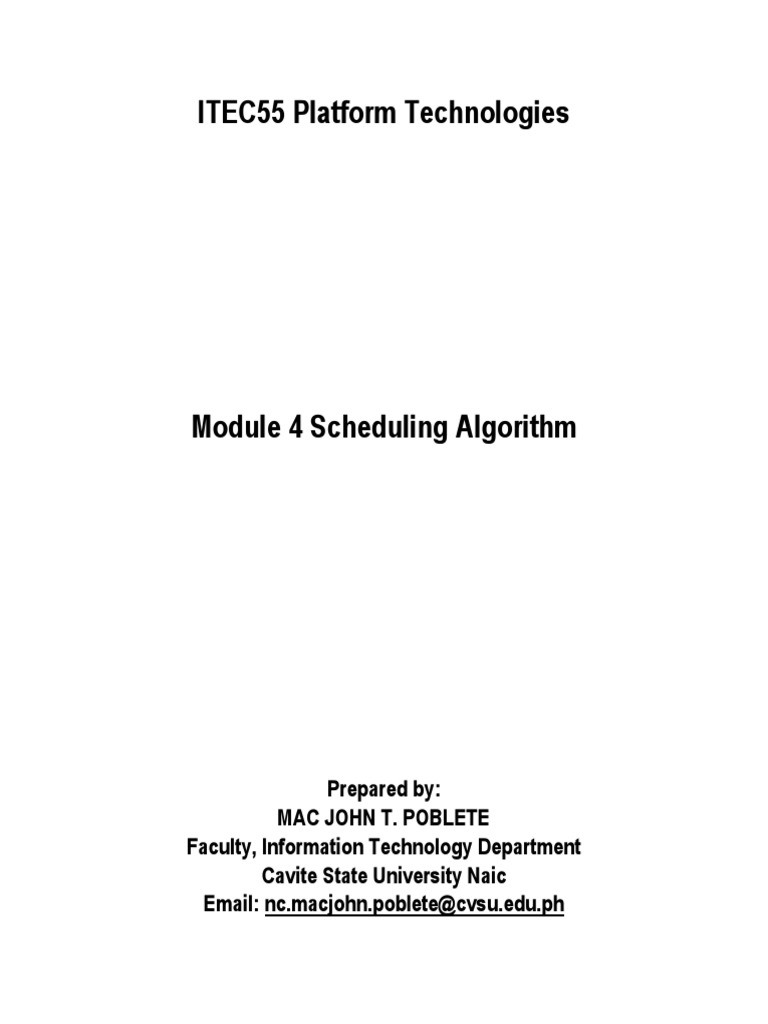 Module 4 Scheduling Algorithm | PDF | Scheduling (Computing) | Process (Computing)