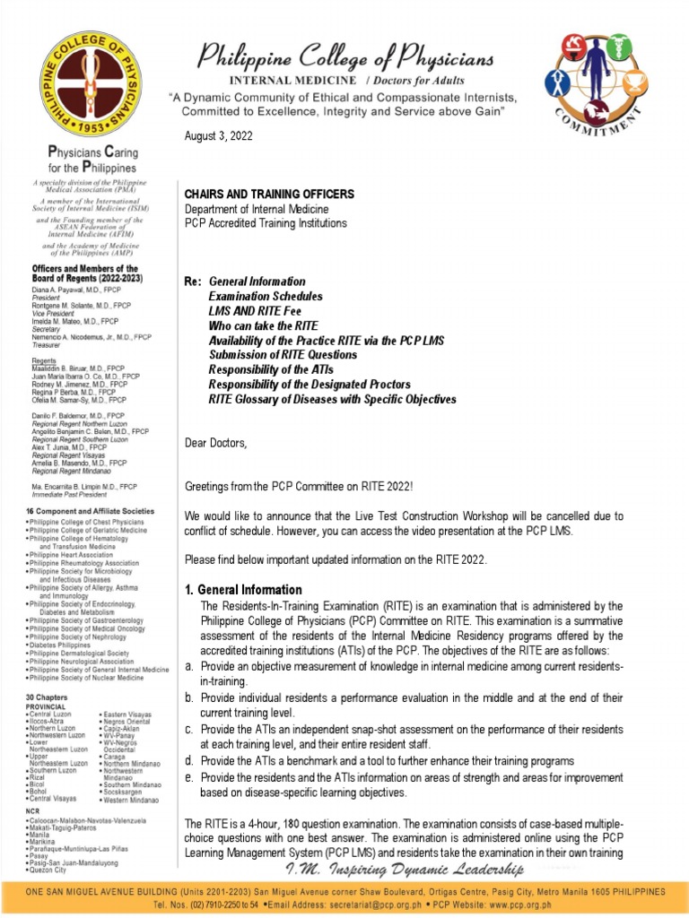 RITE General Information, Examination Schedule and Fees | PDF | Test ...