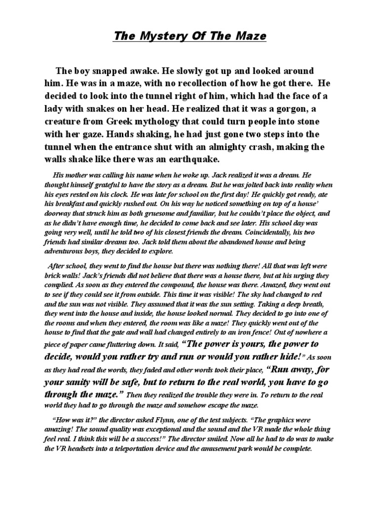 The Mystery of The Maze | PDF