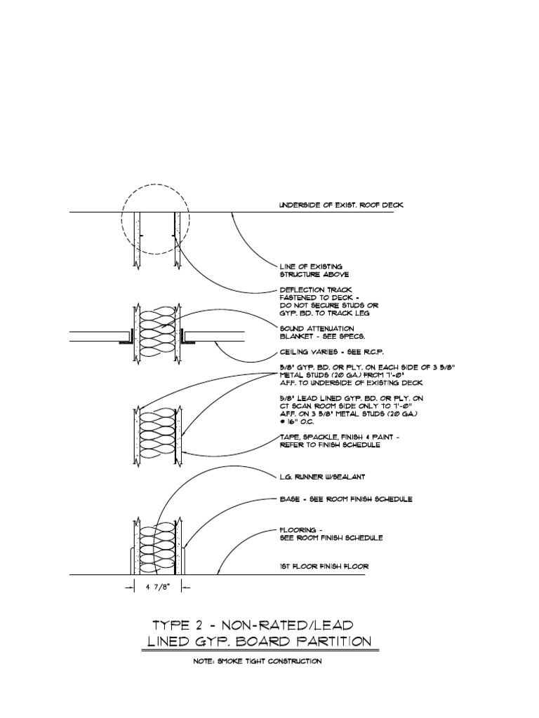 Lead Lined Drywall Partition Detail | PDF