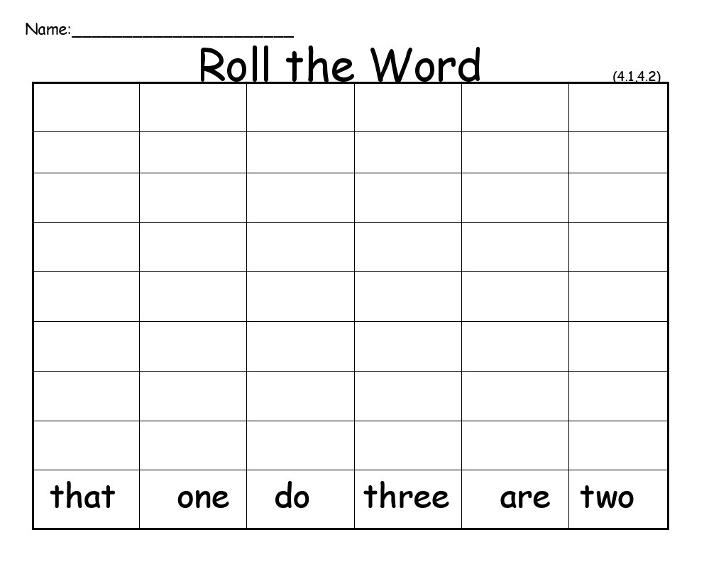 Roll Word (Are, That) 4.1,4.2.Cwk (DR) | PDF