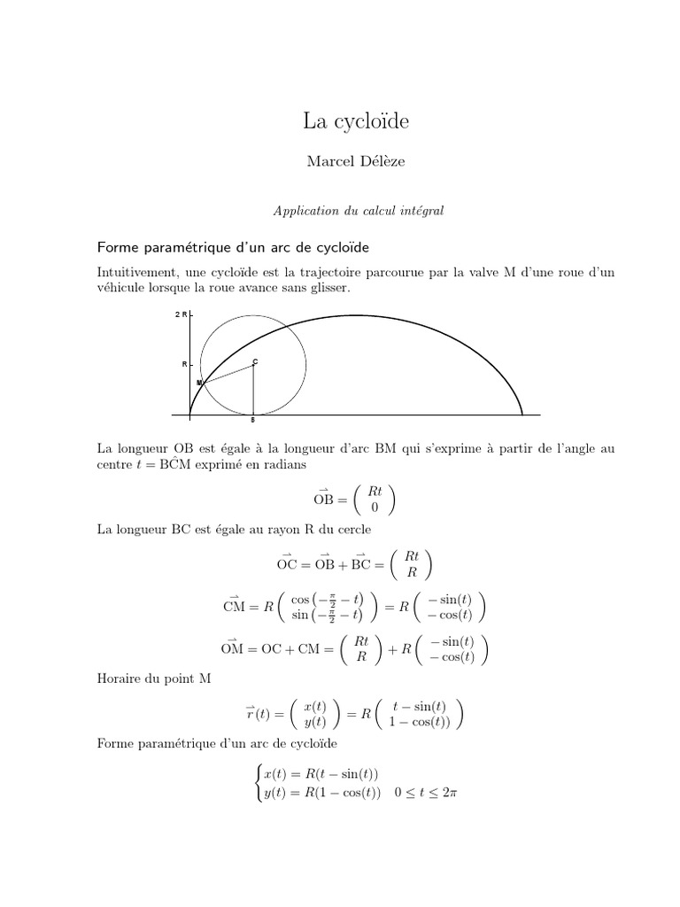 Longueur et Aire d'une Cycloïde | PDF | Grandeur physique | Calcul