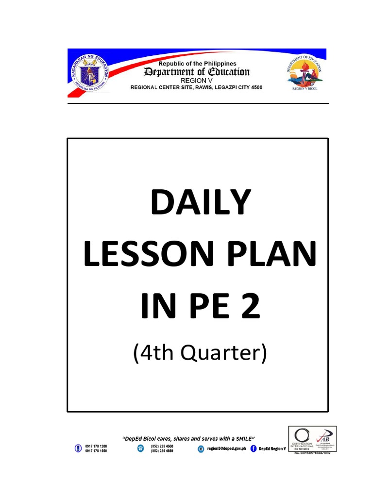 Pe 2 4TH Quarter | Download Free PDF | Lesson Plan | Physical Education