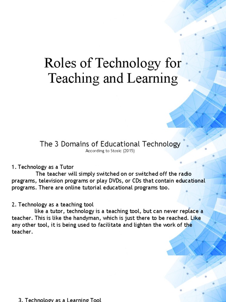 Roles of Technology in Education | PDF | Teaching Method | Critical ...