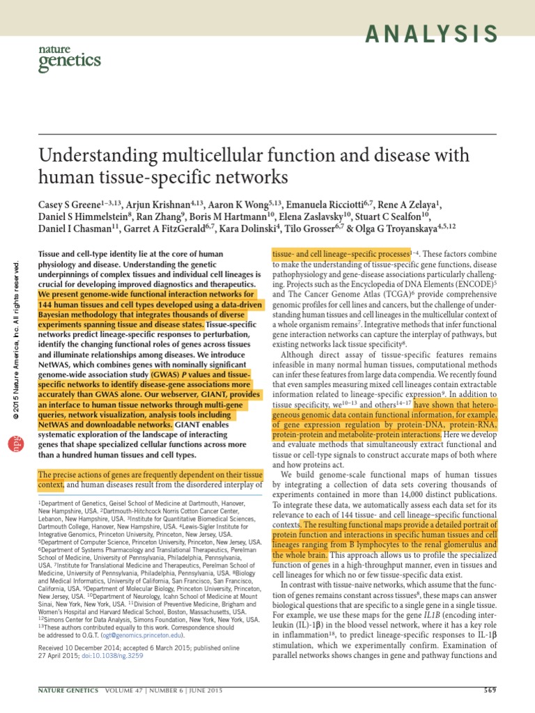 Analysis: Understanding Multicellular Function and Disease With Human ...