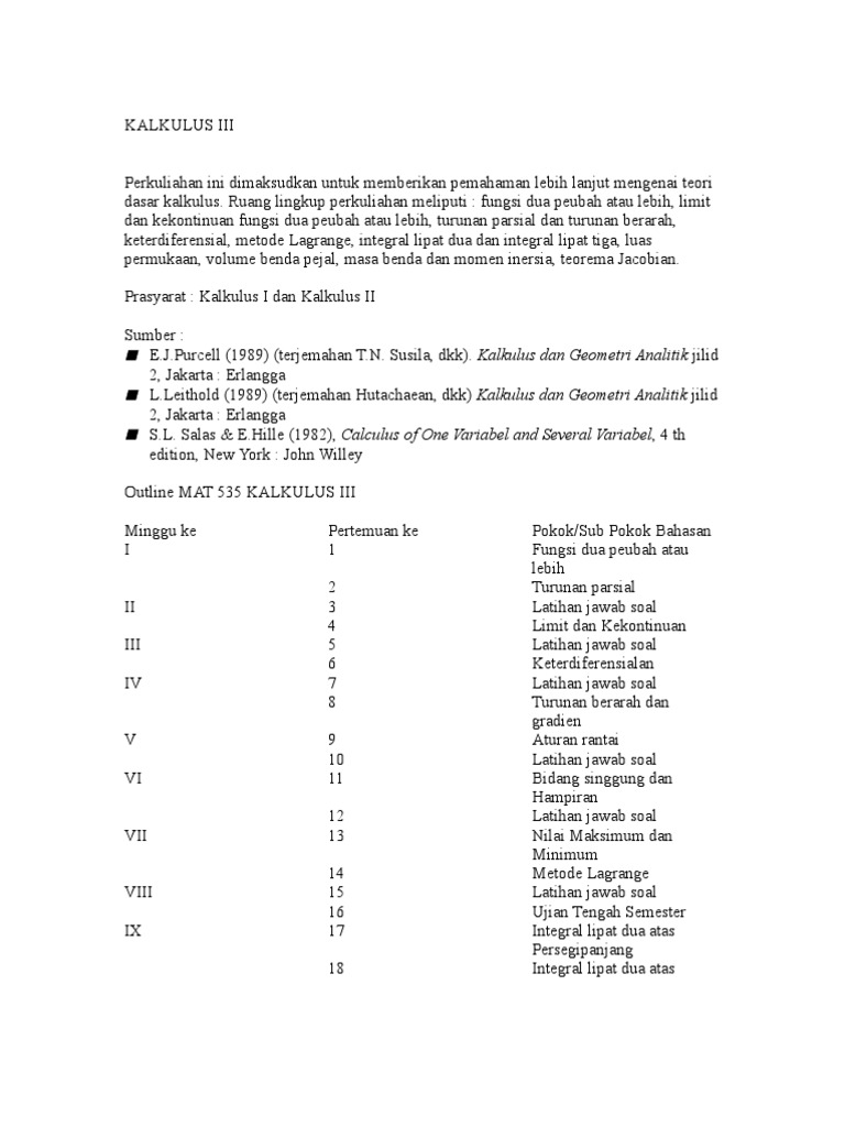 Kalkulus III | PDF