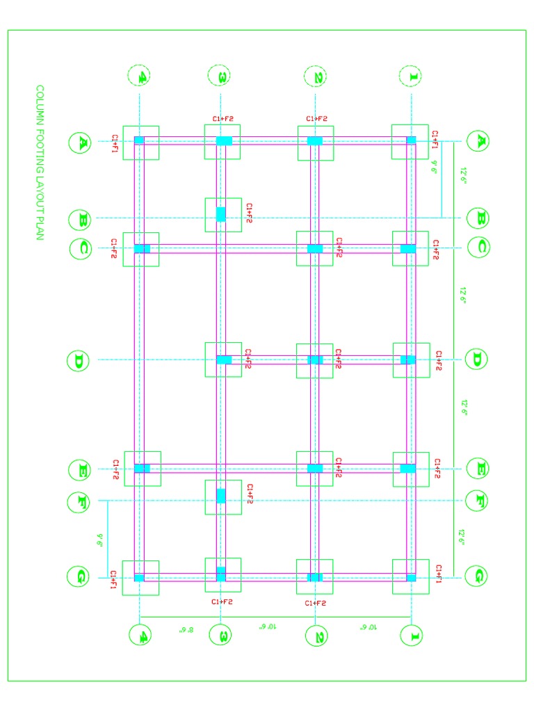 Column Footing Layout Plan | PDF