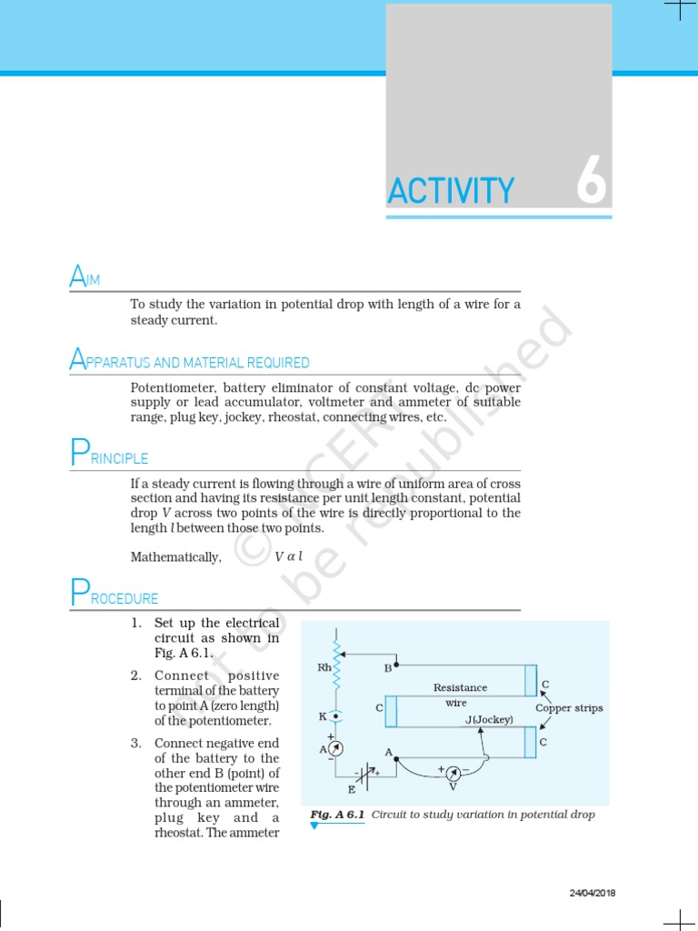 Class 12th Physics Lab Manual Activity 6 | PDF | Voltage | Manufactured ...