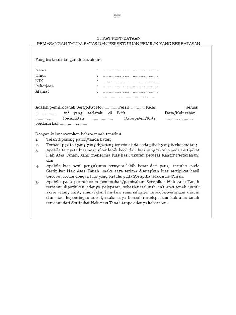 Pernyataan Tanda Batas | PDF