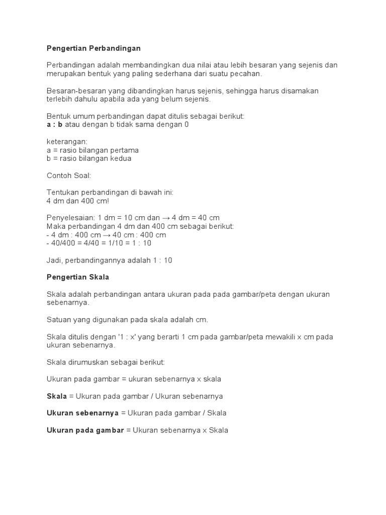 Math Skala Dan Perbandingan | PDF