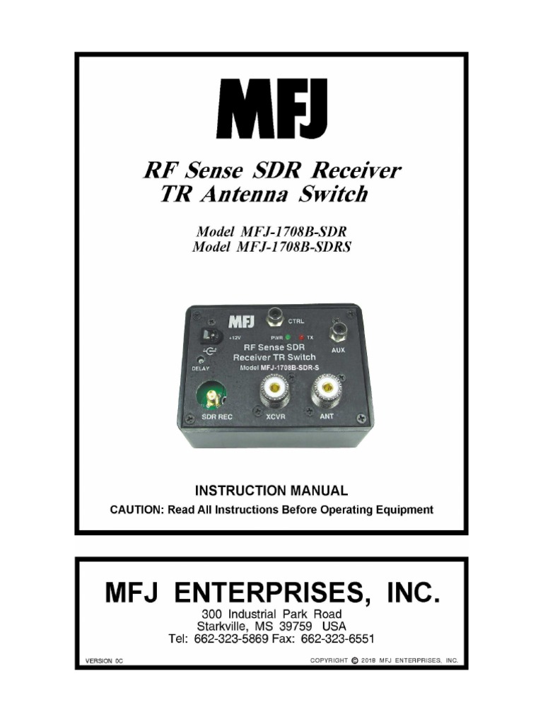 MFJ-1708B-SDR MFJ-1708B-SDRS Manual | PDF | Amplifier | Software ...