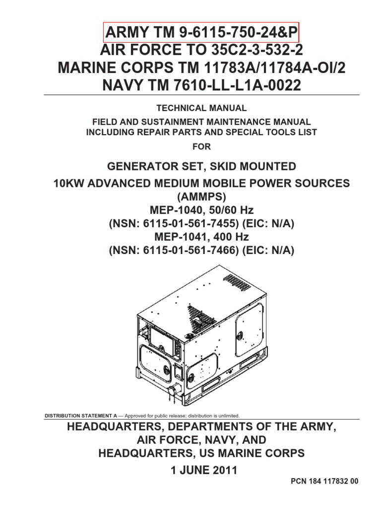 Army TM 9-6115-750-24&P Air Force To 35C2-3-532-2 Marine Corps TM ...