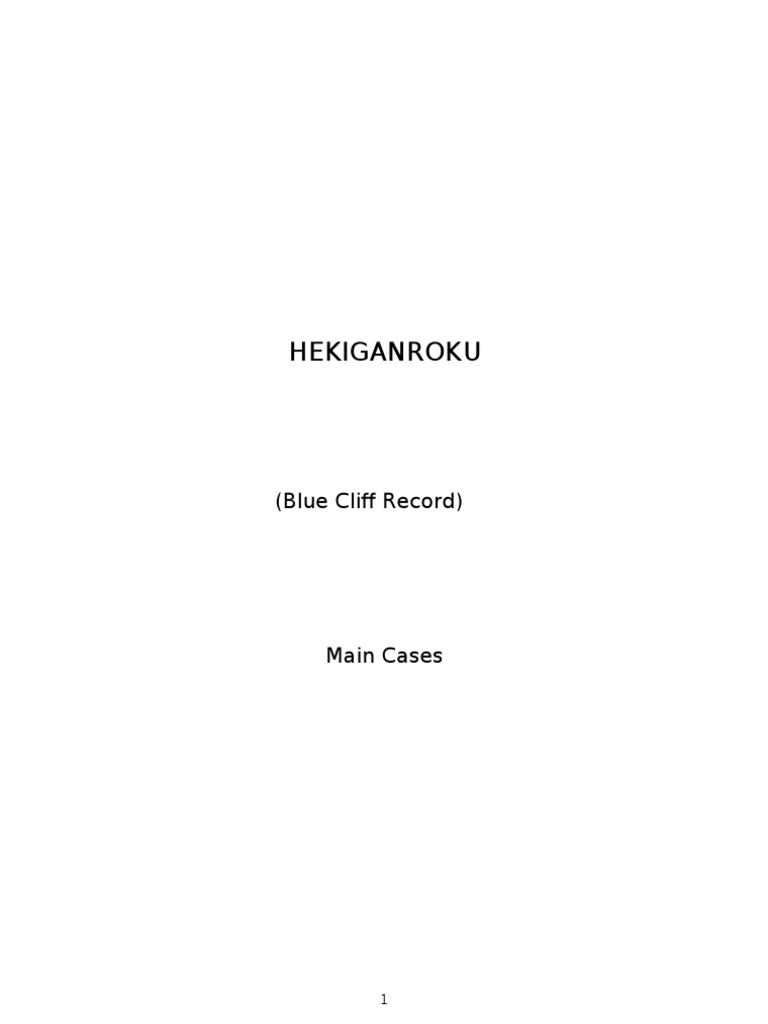 Hekiganroku: (Blue Cliff Record) | PDF | Monk | Zen