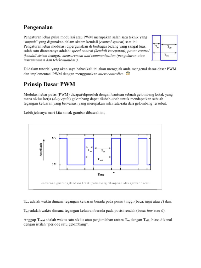 Pengenalan PWM | PDF | Metode & Bahan Ajar | Teknologi & Rekayasa