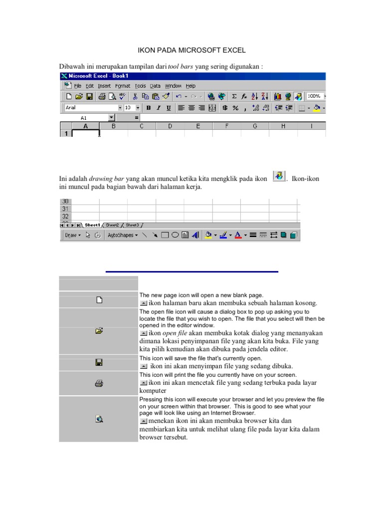 Ikon Penting di Microsoft Excel | PDF