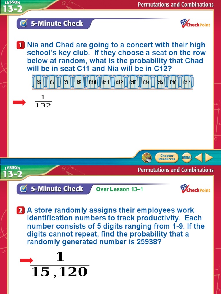 13-02B Circular Permutations and Combinations | PDF | Permutation | Applied Mathematics