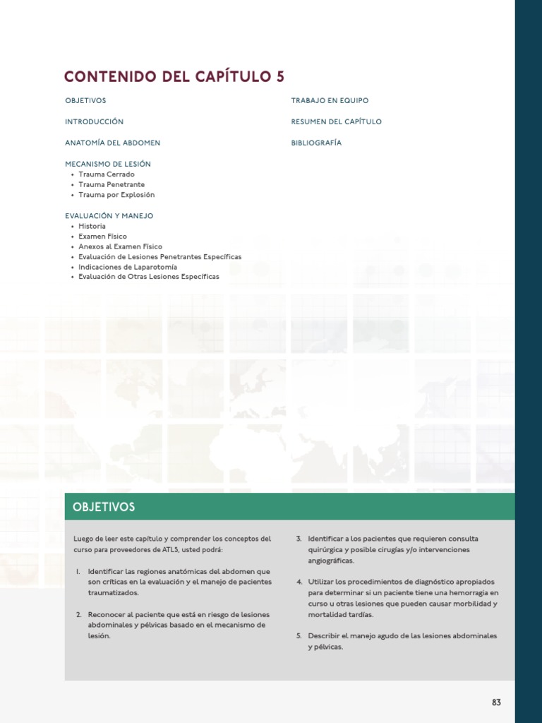 Atls Traumatismo Abdominal | PDF | Lesión | Abdomen