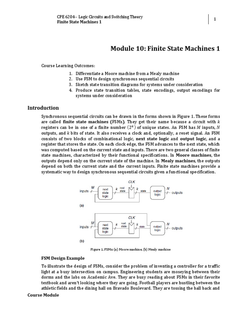 Week 12 - Module 10 Finite State Machines 1 | PDF | Logic Gate ...